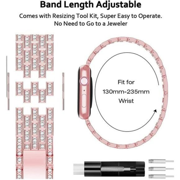 Apple | Accessories | New Rose Pink Bling Apple Watch Band Bling Case ...